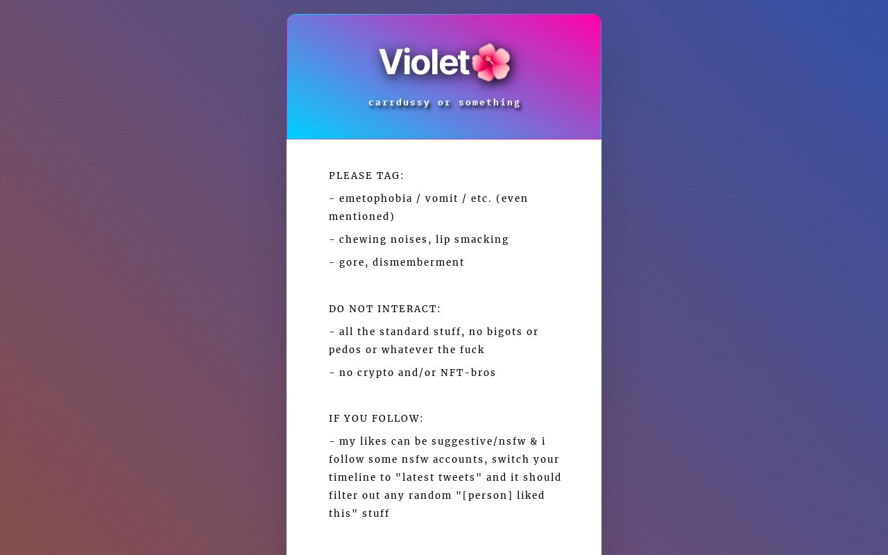 violet's carrd